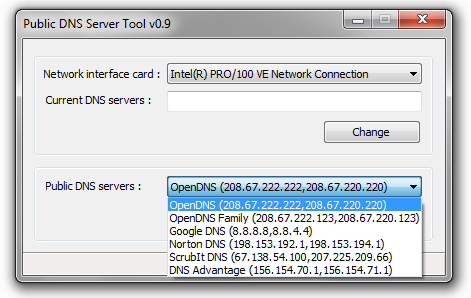 Quickly switch between different public DNS servers
